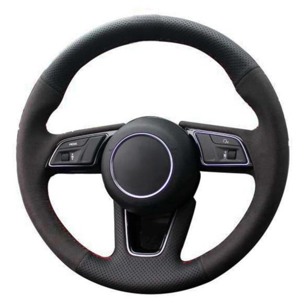 商品名:  DzChYa Black Suede Hand-Sewing Car Steering Wheel Cover, for Audi A4 (B9) Avant A5 (F5) Q2 A1 (8X) Sportback A3 (8...