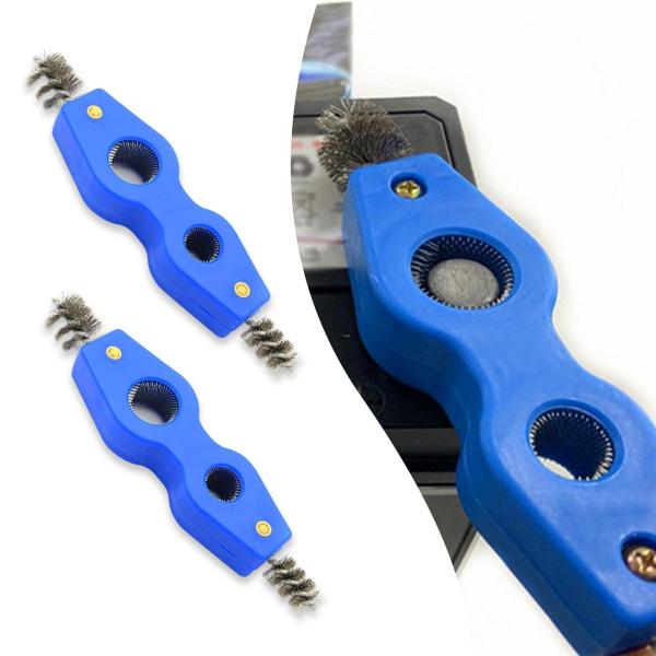 商品名:  yvshy 2 PCS Car Power Pile Head Brush, Double-Head Design 4 in 1 Flat Rust Clean Wire Brush, Multi-Functional Part...