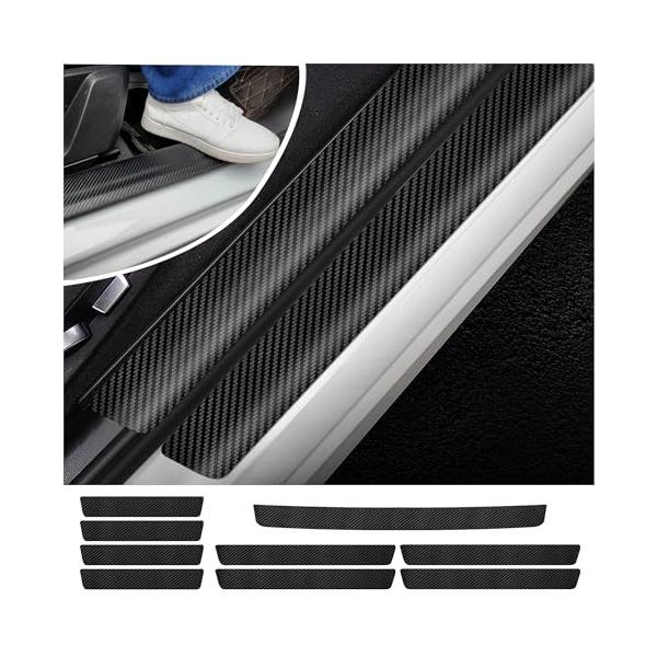 商品名:  9PCS Door Sill Protector,Sports Carbon Fiber Car Door Sills Scratch Protection for Trunk+Front Rear Door Sills,Ant...