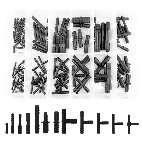 商品名:  dawfall 113 PCS Car Vacuum Pipe Straight-through Tee Classification Kit with Transparent Storage Box, 12 Sizes, Ve...