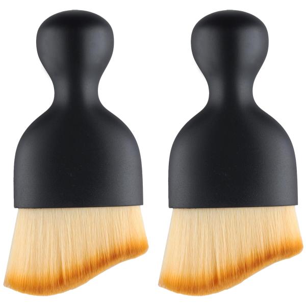 商品名: UREhepo 2個 カーブラシ 車内ブラシクリーニングツール カーブデザイン ダスト ほこり ソフトブリッシュ ダッシュボード AC通気口用 レザーアクセサリー 傷防止 (ブラウン) Urehepo 2Pcs Car Brush...