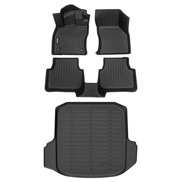 商品名:  Binmotor〓 -All Weather Car Floor Mats &amp; Cargo Liner Set for Volkswagen Jetta 2019-2024,Front &amp; 2nd Row &am...