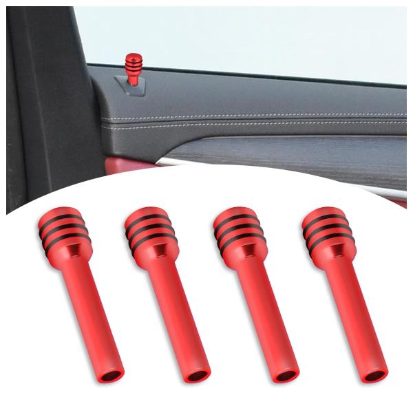 商品名:  Junecarp 4PCS Car Door Lock Knobs,Aluminum Alloy Car Door Lock Cover with M4 Internal Thread for Car Decoration,Un...