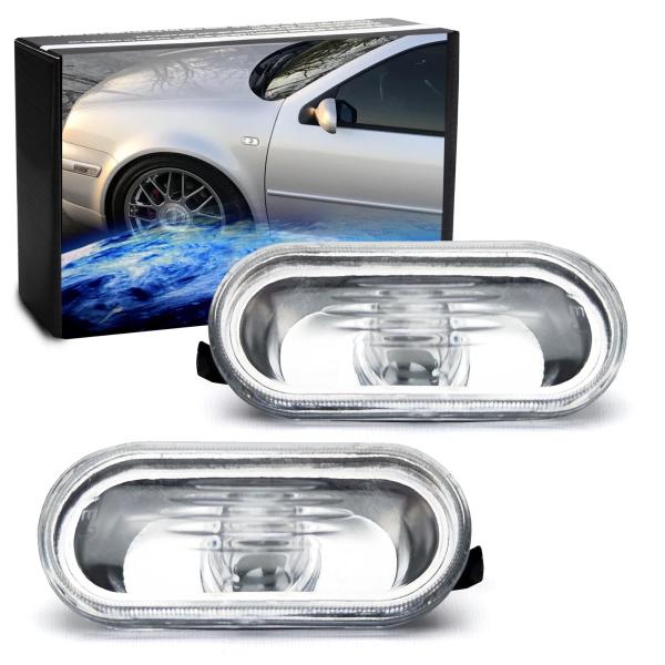 商品名:  iJDMTOY Euro Clear Lens Chrome Reflective Fender Side Marker Repeater Lamp Lens Compatible With Volkswagen 1999-04...
