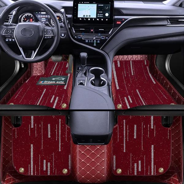 商品名:  Sucroddy Car Double Floor Mats are Suitable for Land Rover Luxury PU Leather Floor Liner, Soft Sound-Absorbing Noi...