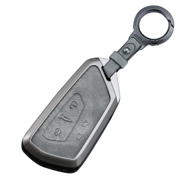 商品名:  ontto 5-Button Key Fob Cover Fit for VW Key Remote Car Key Case Genuine Leather Key Shell Compatible with Volkswag...