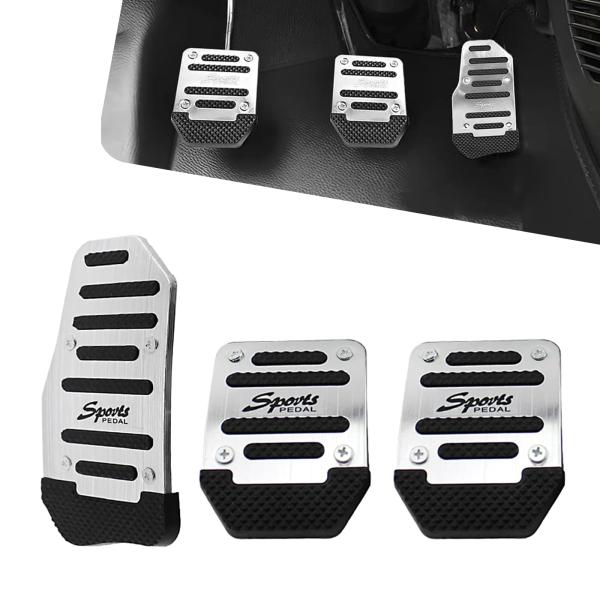 商品名: getfay Pack-3 カーペダルセット ブレーキスロットルクラッチ合金 + 滑り止めラバーストリップペダルカバー交換 正確なペダリング インテリア スポーツデコレーション マニュアルトランスミッションカー用ユニバーサル(シル...