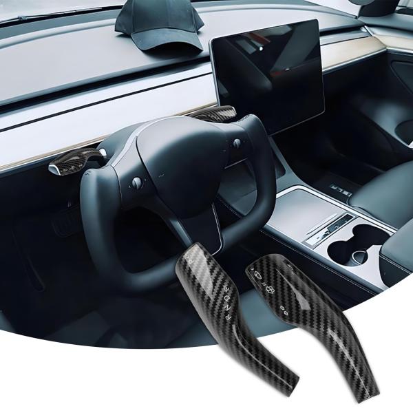 商品名:  HEVLE 2PCS Steering Lever Cover, Car Gear Shift Lever Covers, Car Column Shift Knob Protection Cover, Gear Shift C...