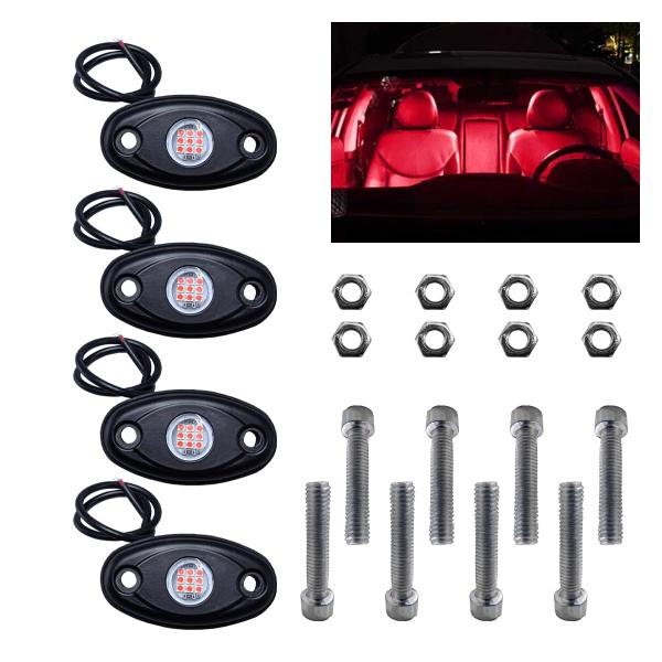 商品名:  4 Pods LED Rock Lights, Multicolor Underglow Neon Lights, IP67 Waterproof Trail Rig Lamp Lighting for Truck ATV UT...