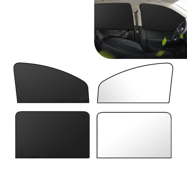 商品名: Miytsya 車用フロント/リアサイドウィンドウガラスサンシェード、チタンクロス非破壊吸着取り付け完全遮光断熱サンシェード、プライバシー保護アクセサリー(シルバー) 4個 Miytsya 4 PCS Car Front Rear...