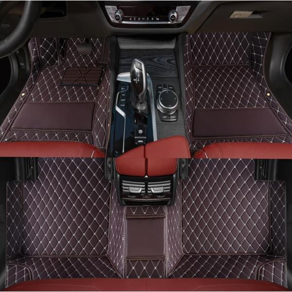 商品名:  LUSENBO Luxury Leather Car Floor mats Custom Personalized Full Coverage car Floor mat for 99% of Cars. (Dark Brown...