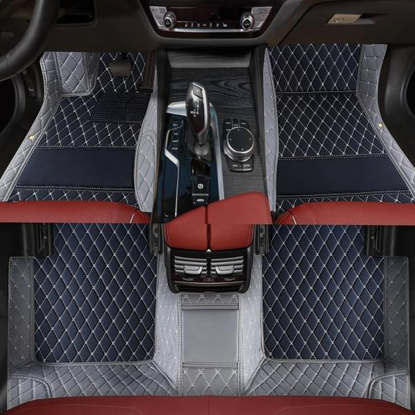 商品名:  LUSENBO Luxury Leather Car Floor mats Custom Personalized Full Coverage car Floor mat for 99% of Cars. (Gray+Black...