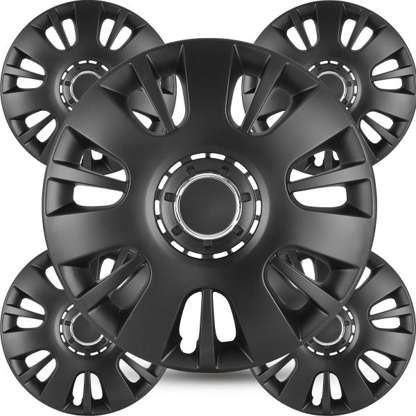 商品名:  Winjet Universal Hubcaps - 16 INCH Innovative Style Black Matte Wheel Covers for Cars - Set of 4 - Fits Honda, Vol...