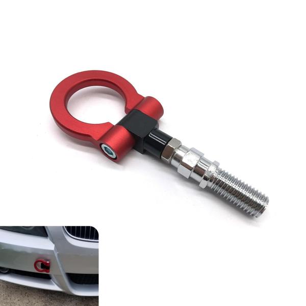 商品名: Miytsya 1個 車フロントバンパー牽引フック、プルリングデザイン、防水耐久性金属車両修理フック、ねじ込み式取り付け、トラックSUV車用ユニバーサル自動車用バンパーフック(レッド) Miytsya 1 PC Car Front...