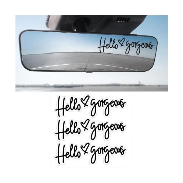 商品名:  Mandark 3PCS Hello Gorgeous Car Stickers, Funny Vehicle Rearview Mirror Decal, Cute Self-Affirmation Auto Window R...