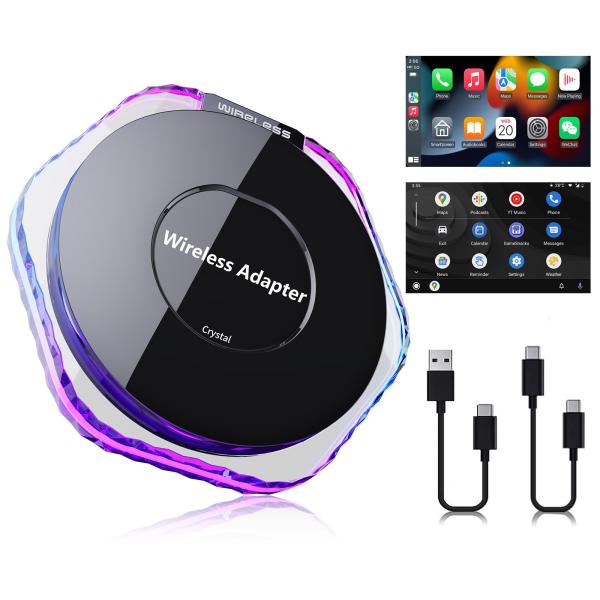 商品名:  Wireless Carplay Adapter, 2 in 1 Wireless Carplay&amp;Android Auto Adapter, Dual System Connection Fit for Car Mod...