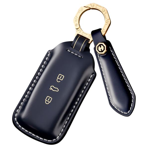 商品名:  ontto Car Key Holder Fit for VW Touareg 2018-2023 Premium Leather Smart Remote Key Sleeve Handmade Key Fob Cover F...