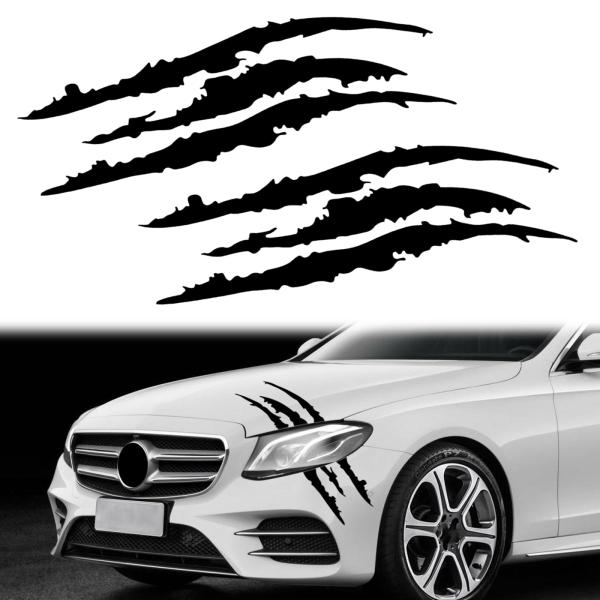 商品名: NOTISH クローマーク デカール ヘッドライトステッカー2個 パーソナリティ カーデカック ストライプ スクラッチデカール ビニール 防水 車外装アクセサリー カーヘッドランプ 女性用 男性用 - ブラック NOTISH 2P...