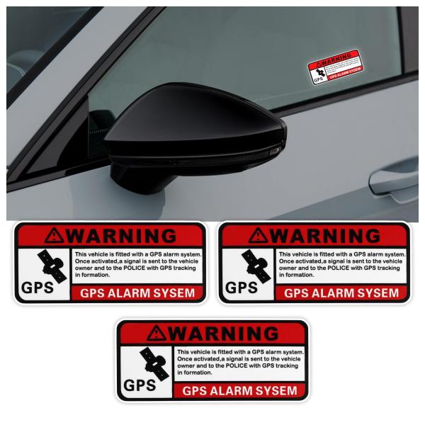商品名:  3PCS Car Stickers,Warning GPS Alarm System Anti-Theft GPS Tracking Sticker,3.2x1.4 Inch Self Adhesive Car Warning ...