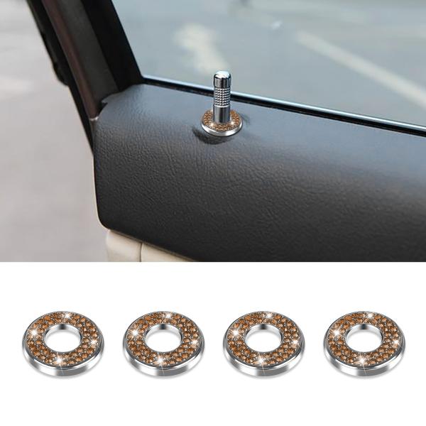 商品名:  HEVLE 4PCS Bling Inner Car Door Lock Cover Stickers, Rhinestones Pull Rod Bolt Decorations, Crystal Auto Decals Do...