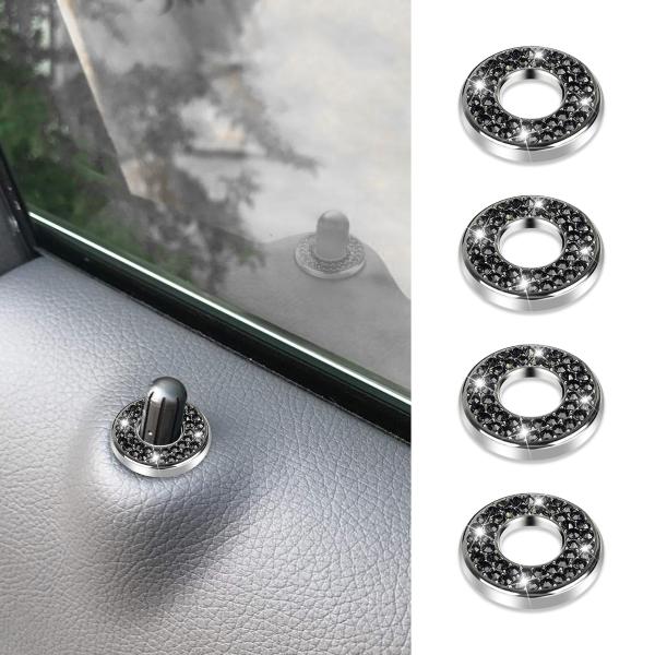 商品名:  HEVLE 4PCS Bling Inner Car Door Lock Cover Stickers, Rhinestones Pull Rod Bolt Decorations, Crystal Auto Decals Do...