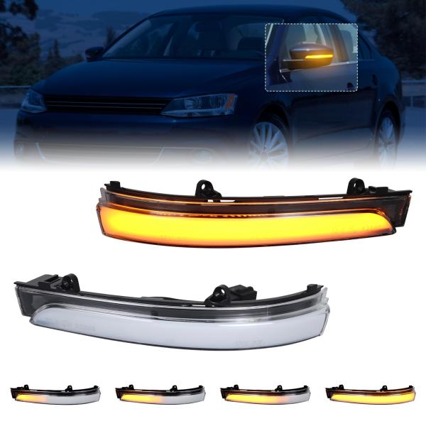 商品名:  FetonAuto Clear Lens Dynamic Sequential Led Side Mirror Turn Signal Lights Indicator for 2011-2018 Volkswagen Jett...