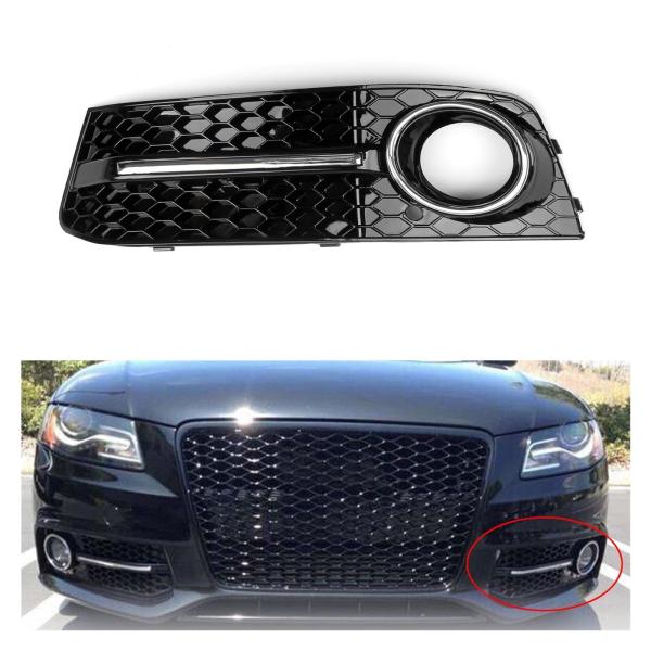 商品名:  QubEv Compatible For Audi A4 B8 2009 2010 2011 Car Front Bumper Fog Light Comb Grilles A4 Grill ABS Grille Car Par...