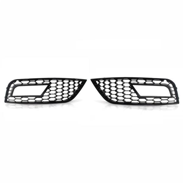 商品名:  Gloss Chrome Honeycomb Mesh Car Front Bumper Fog Light Grille Cover Compatible For Audi A4 B8.5 Standard Edition 2...