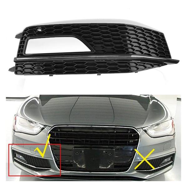 商品名:  QubEv Pair Gloss Black Front Bumper Lower Fog Light Grill Grille Compatible For Audi A4 B8 S-Line S4 2012 2013 201...