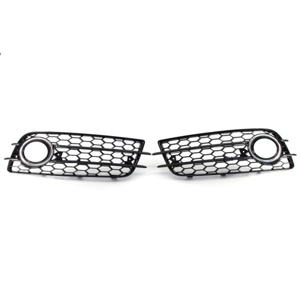 商品名:  QubEv RS4 Style Front Bumper Lower Grille Fog Light Grill Compatible For Audi A4 B8 S-line S4 2009-2012 Fog Lamp G...