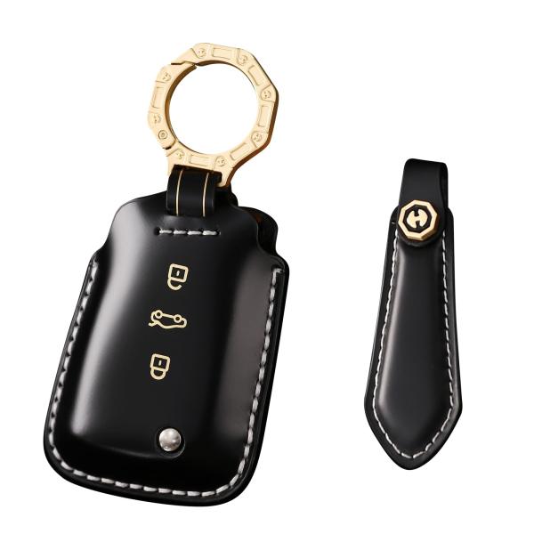 商品名:  TECART Genuine Cowhide Leather Car Key Shell Case Protector Fit for Volkswagen Skoda Golf 7 MK7 Atlas Jetta Passat...