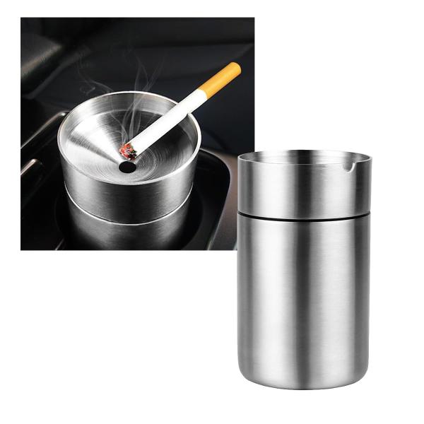 商品名: Ohleats ステンレススチール 車用灰皿 防風 ポータブル ミニ自動灰皿 取り外し可能な灰皿 シガレット灰 ゴミ箱 車のカップホルダー用 ユニバーサルインテリア カーアクセサリー (Lサイズ) Ohleats Car Asht...