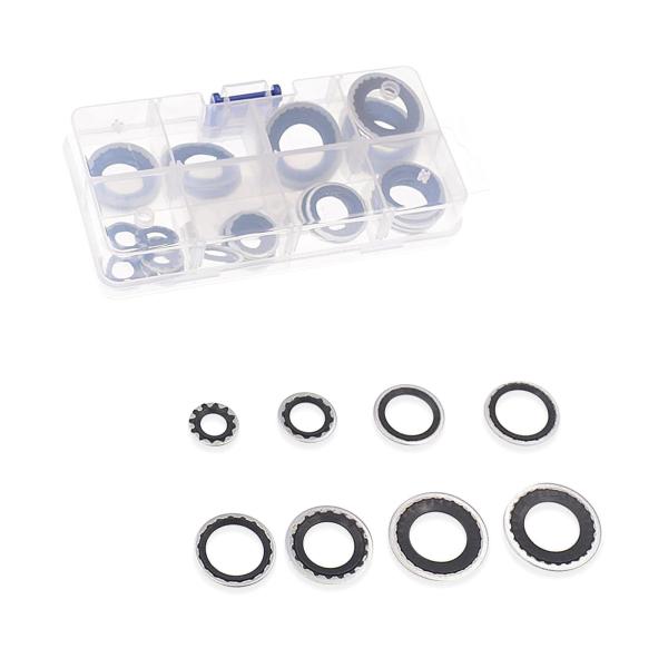商品名:  Jewkot 30 PCS Car A/C Seal Gasket Assortment Kit, Waterproof Durable Metal Vehicle Compressor Port Seal Washer, Un...
