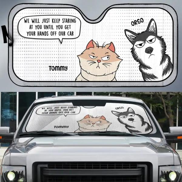商品名:  We Will Just Keep Staring At You Personalized Auto Sun shade, Custom Car Windshield for Car Owners Driver Pet Love...