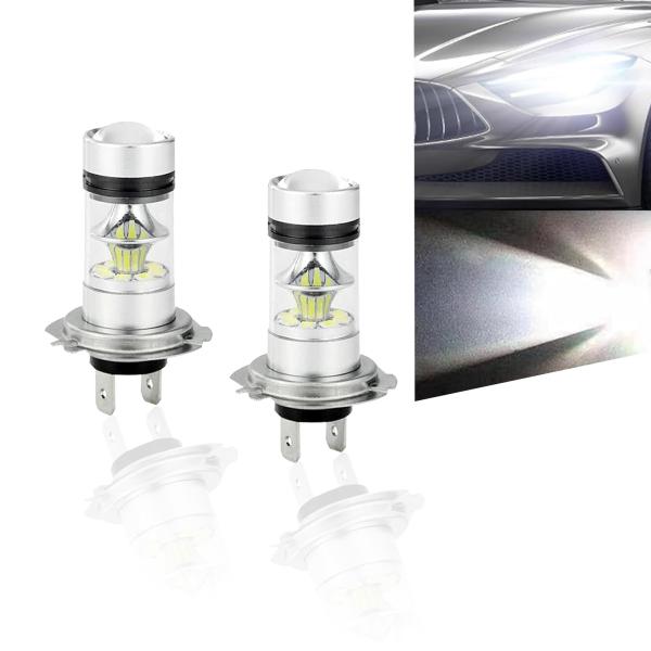 商品名:  Nowkont Pack-2 Car H7 LED Fog Light, 2.08" x 0.86" 12V 100W High Brightness Front Lighting Bulb with Projector, 20...
