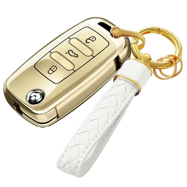 商品名:  ontto 3-button Key Case Compatible with VW Key Fob,Glossy Car Key Cover Fit for Volkswagen Flip Folding Key Remote...
