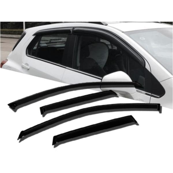 商品名:  Isodjit 4pcs Sun Rain Wind Deflectors Door Window Visors Outside Mount Channel Style Dark Smoke Tint 112-1351,3-7 ...