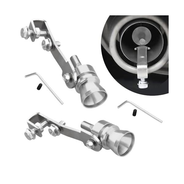 商品名:  Irinidig 2 PCS Car Exhaust Pipe Turbine Whistle Sound Enhancer, 4.05" x 2.32" Modified Exhaust Valve Sound Roar Si...