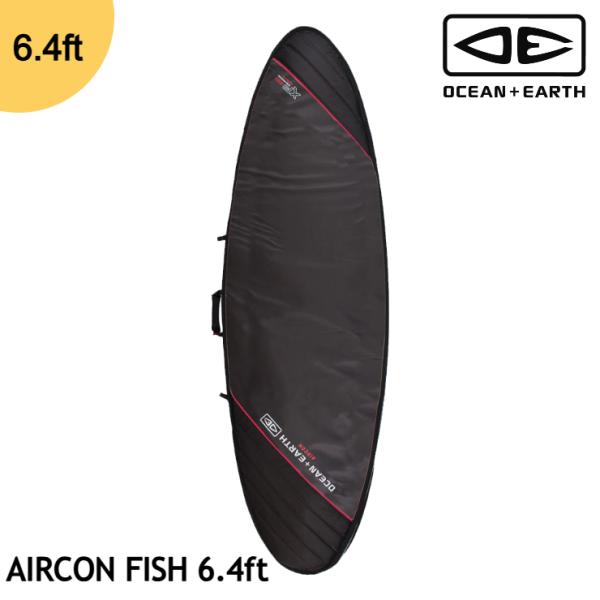 OCEAN&amp;EARTHAIRCON FISH 6.4ft 通気性が高く、より頑丈な設計が施されたワイド＆フィッシュボード用ハードケース-XP EXTRA PROTECTION 25mm PADDED NOSE PANELSノーズやテ...