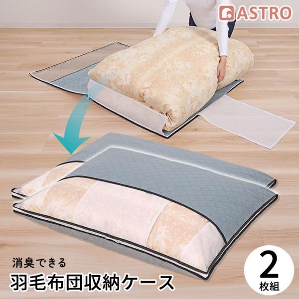 商品名:活性炭羽毛布団保存ケース 2枚組サイズ:約幅90×奥行69cmカラー:グレー内容:2枚材質:ポリプロピレン・活性炭・ポリエチレン生産国:中国【収納目安(1枚あたり)】●シングルサイズの羽毛布団1枚【特長】●活性炭のチカラで消臭保管。...