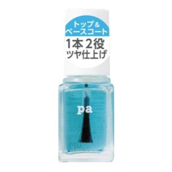 トップにもベースにも使える優れもの！ネイルカラーやネイルアートを長持ちさせるトップコートとしても、自爪を保護するベースコートとしてもお使いいただけます。【使用方法】・ネイルカラーを刷毛で均等に塗ってかわかし、刷毛で均等に塗ってください。【内...