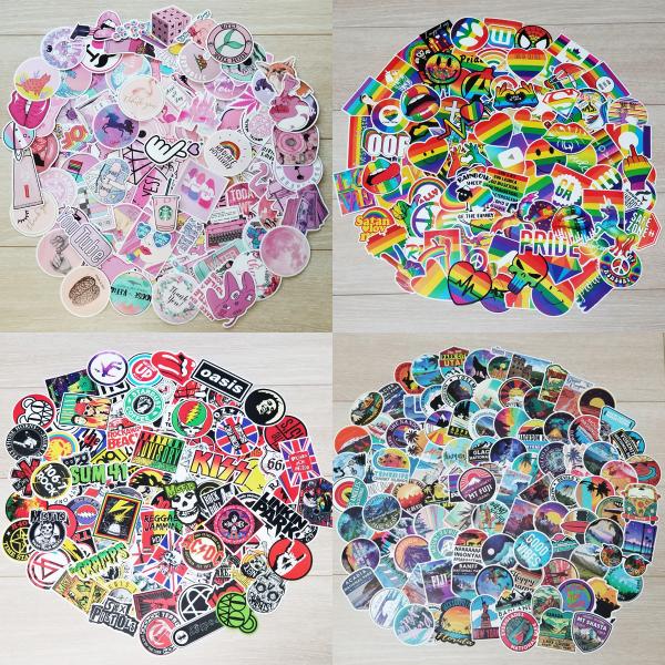 防水加工なので自転車やスケボーにも貼付が可能です。その他にもスーツケースやiphone,スマホ,PCなどに貼付ることでオリジナルのアイテムをどんどん作成ができます。(並行輸入品）【サイズ】約４〜１３ｃｍ【材質】PVC （防水加工）【数量】1...