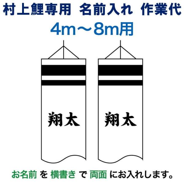 村上鯉のぼり4m〜8m専用名前入れです。