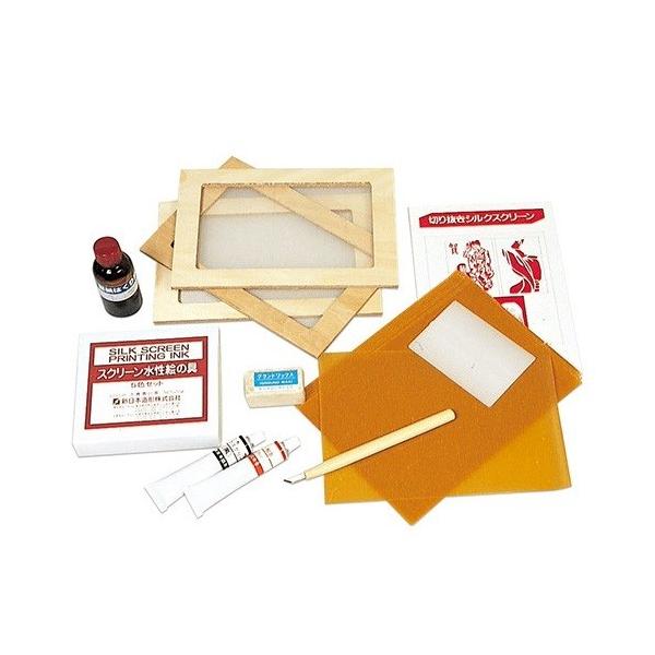◆切抜きスクリーン…昔から広く用いられてきた最もオーソドックスなシルクスクリーンの製版技法です。◆技法が簡単で、初めての方にもやさしくきれいにできます。◆切り抜き技法特有のシャープな図柄が印刷できます。◎原紙（紙製）を用いた版は水に弱いため...