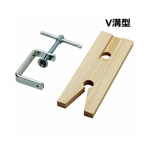 ◆付属のクランプでテーブルに固定して、切断やヤスリ作業に用います。 ◇テーブル取付け厚：50mmまで＜セット内容＞◇V板（木製65×195×12mm）：1◇クランプ ：1