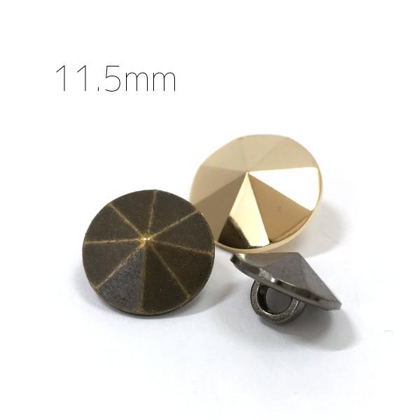 【発売日：2017年04月05日】スタッズ型（八角錐）のメタルボタンです。個性的なメタルボタンでシンプルなシャツにぴったりです。このボタンのゴールドは、ホワイトゴールドのような控えめなゴールドです。▼商品詳細▼【サイズ】直径11.5mm　※...
