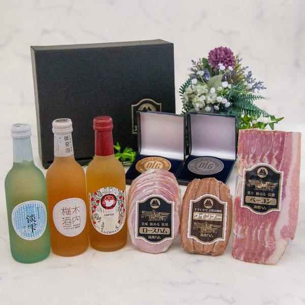 木内酒造×筑波ハム 茨城県コラボギフト。 お酒をちょっと嗜みたい方へ、茨城県名産品の贈り物はいかがでしょうか。木内酒造の甘めのスパークリングのお酒と、DLG（ドイツ農業協会）が主催する国際ハム・ソーセージ品質コンテストで金銀賞を受賞した筑波...