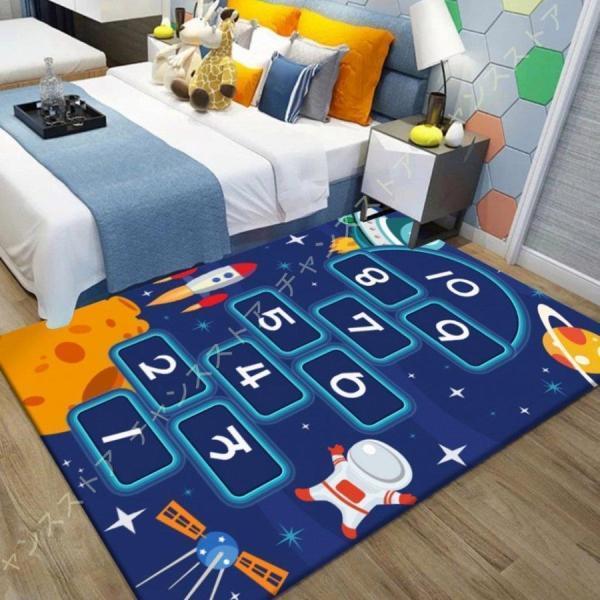 表地：ポリエステル裏面素材：不織布（花模様の滑り止め付き）生産国：中国カラフルな教育用ラグ。果物、動物、猫などの鮮明な描画。このラグは本当にかわいく、かわいい漫画の模様、良い手触りで、柔らかく快適で、異なる明るい色です。滑り止めもついて、子...