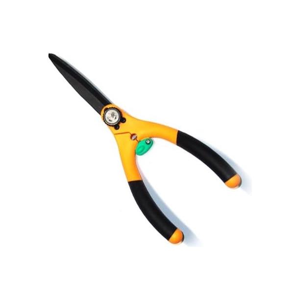 サボテン 芝生鋏 両手タイプNo.1580ノブを回してシャープとソフトに選べる切れ味■特長・フッ素コート　 ---刃物用に開発したフッ素コートはサビ・ヤニに強く、軽い切れ味を持続します。・選べる切れ味調整ツマミ（日・米・英・独　特許）　 -...