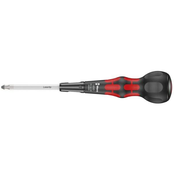 Wera ヴェラボールグリッププラスドライバー+1850PH2x100mm red05343802001■特長・WERAから電設関係や設備工事関係などに特に人気のボールグリップドライバーが新登場・先端にはレーザーチップの溝が付いており、ネジ...